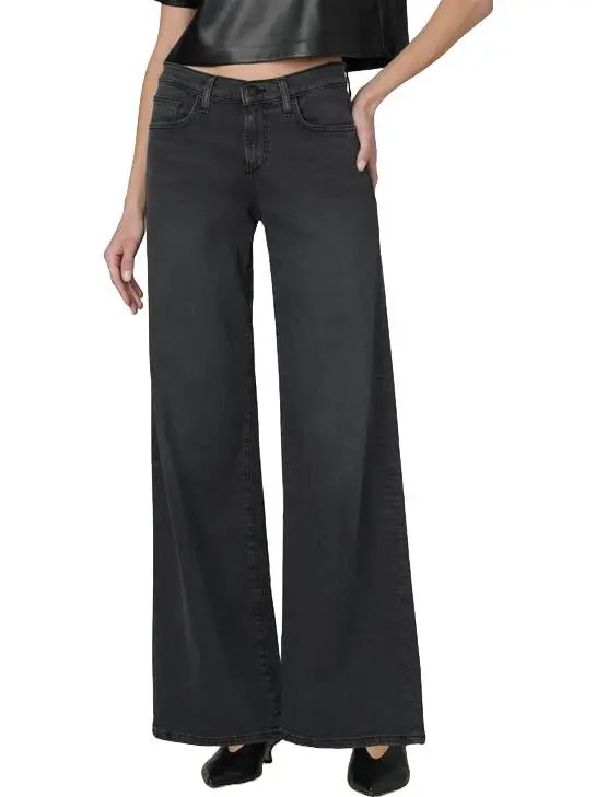 Joe's Jeans The Lou Lou Low Rise Wide Leg Jeans - Black Cat