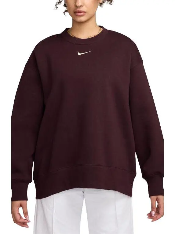 Nike Phoenix Fleece Oversized Crewneck Sweatshirt - 652 Bgycrh/sail