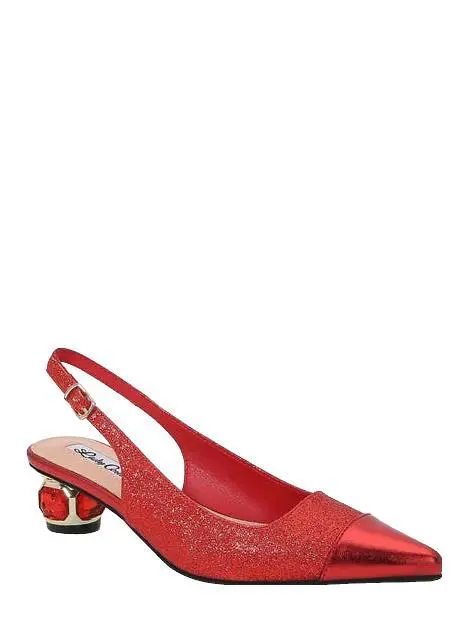 LADY COUTURE Jewel Heel Slingback Pump - Red