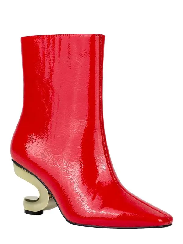 NINETY UNION Metallic Heel Bootie - Red