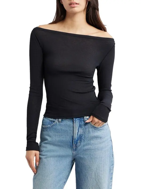 BDG URBAN OUTFITTERS Off-the-shoulder Top - Black