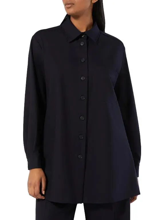 Marina Rinaldi Yanina Twill Shirt Jacket - Midnight Blue