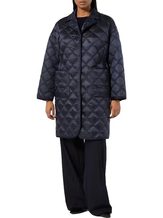 Marina Rinaldi Preston Water Repellent Quilted Coat - China Blue