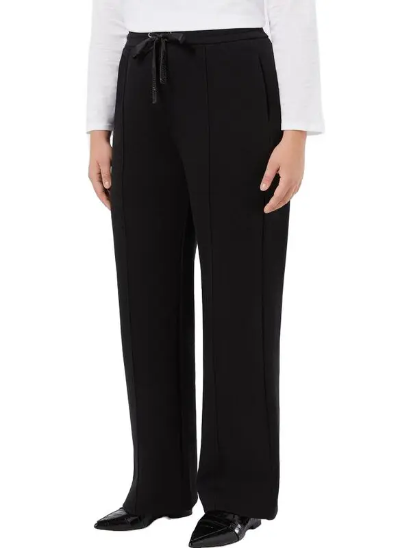 Marina Rinaldi Albore Drawstring Waist Jersey Pants - Black