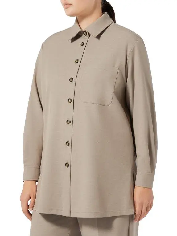 Marina Rinaldi Yanina Twill Shirt Jacket - Turtledove