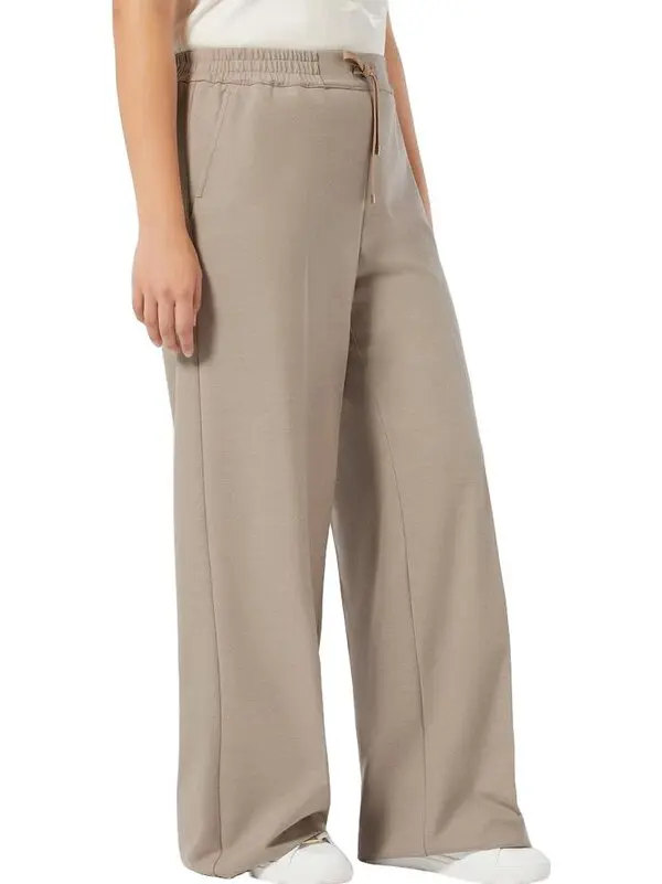 Marina Rinaldi Stretch Twill Drawstring Pants - Turtledove