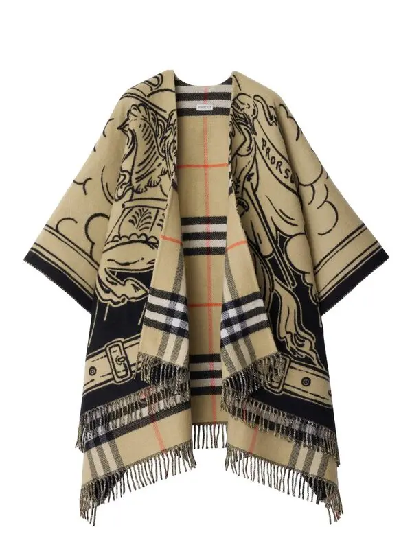 Burberry Stormy Knight Wool Cape - Sand