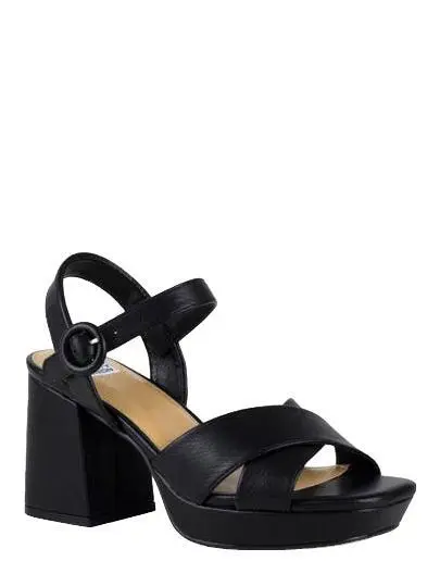 NINETY UNION Platform Metallic Sandal - Black