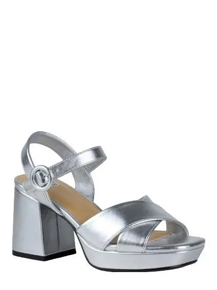 NINETY UNION Platform Metallic Sandal - Silver