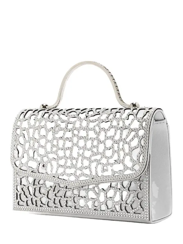 LADY COUTURE Rhinestone Embellished Evening Handbag - Silver