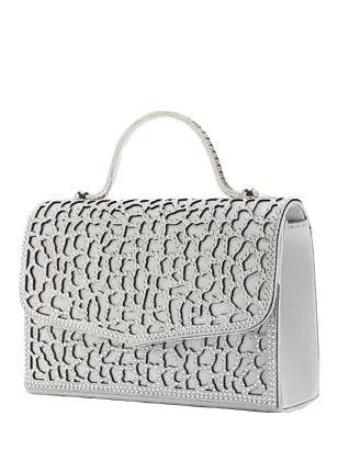 LADY COUTURE Rhinestone Embellished Evening Handbag - Silver