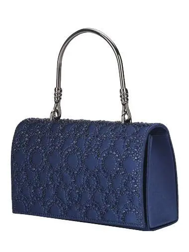 LADY COUTURE Rhinestone Covered Clutch - Navy