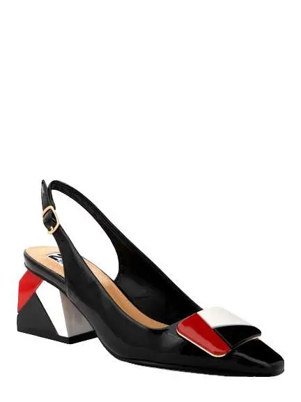 NINETY UNION Slingback Pumps With Geometric Heel - Black Multi