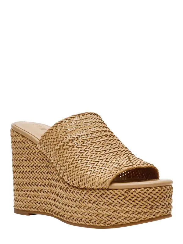 Steve Madden Cassi Platform Wedge Slide Sandal - Natural