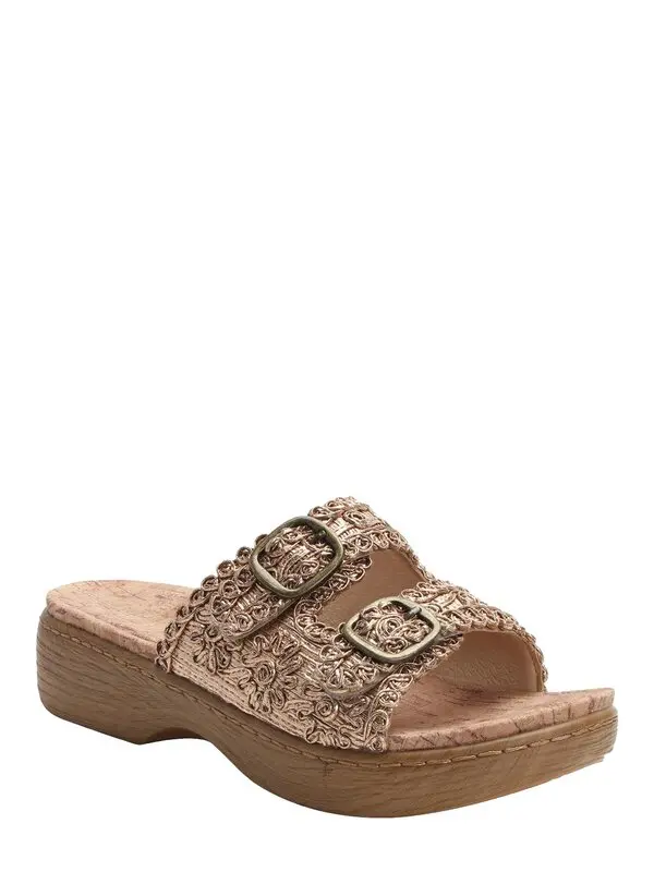 ALEGRIA BY PG LITE Oona Platform Slide Sandal - Fancy Gold