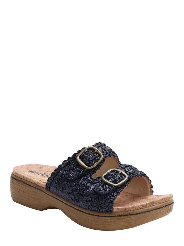 ALEGRIA BY PG LITE Oona Platform Slide Sandal - Fancy Navy