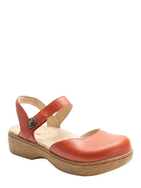 ALEGRIA BY PG LITE Opal Ankle Strap Platform Clog - Salmonberry
