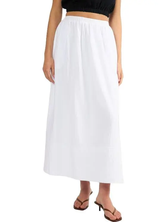 VIENS AVEC MOI Everyday Boyfriend Maxi Skirt - White