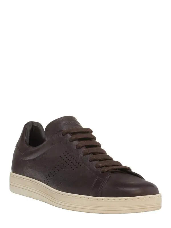 TOM FORD Warwick Leather Low-top Sneakers - 3bw33 Coffee/cream