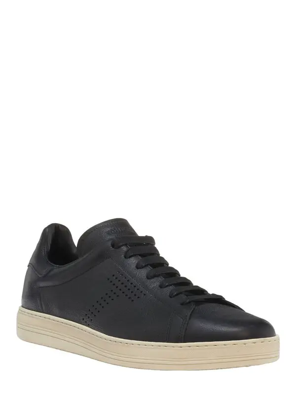TOM FORD Warwick Leather Low-top Sneakers - 3nw02 Black/cream