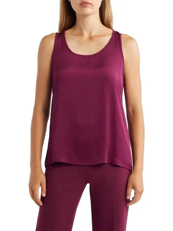 Anne Klein Mixed Media Tank - Chianti