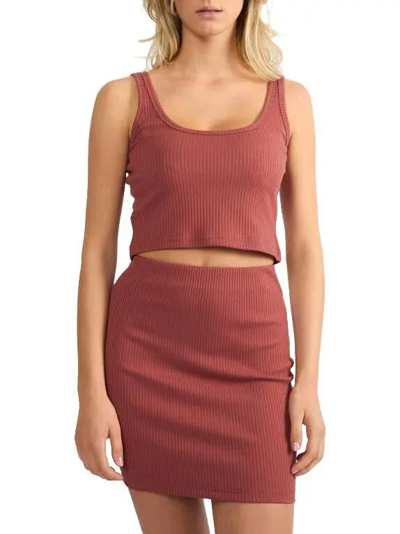 VIENS AVEC MOI Timeless Rib Knit Tank - Light Burgundy
