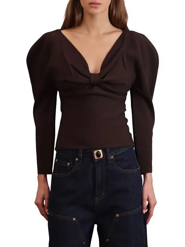 Avec Les Filles Dolman Sleeve Sweater - Chocolate