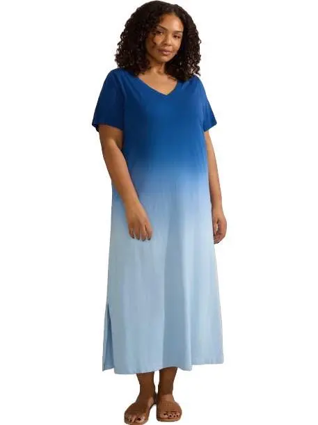 LIVE UNLIMITED Ombre T-shirt Dress - Blue