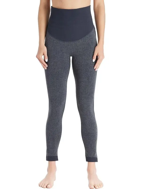 MODERN ETERNITY Ella Activewear Seamless Maternity Leggings - Grey Jacquard