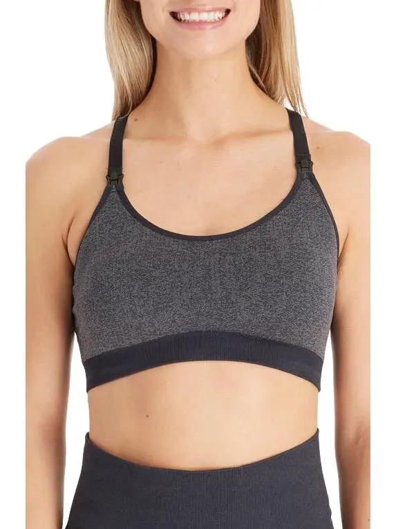 MODERN ETERNITY Seamless Nursing Sports Bra - Grey Jacquard