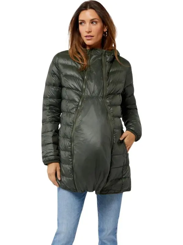 MODERN ETERNITY Ashley 3-in-1 Lightweight Maternity Jacket - Khaki Green