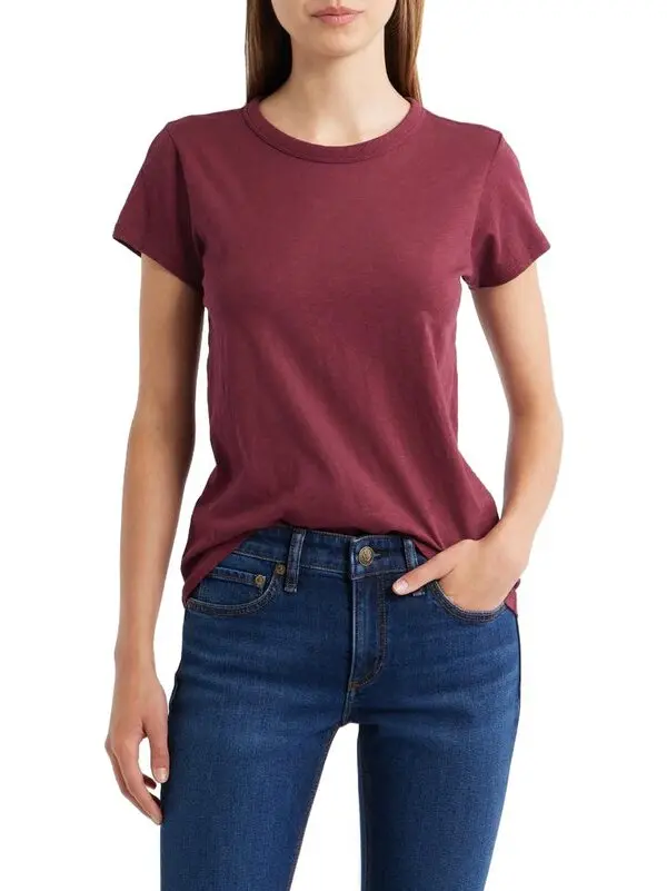 Rag & Bone The Slub Cotton T-shirt - Burgundy