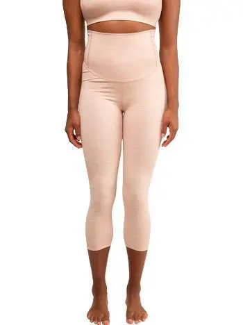 MODERN ETERNITY Zara Seamless Maternity Capri Leggings - Peach Melange