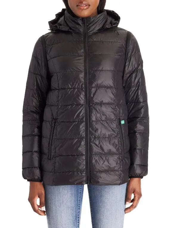MODERN ETERNITY Lightweight Puffer Convertible 3-in-1 Maternity Jacket - Black