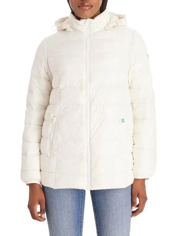 MODERN ETERNITY Lightweight Puffer Convertible 3-in-1 Maternity Jacket - Egg Shell