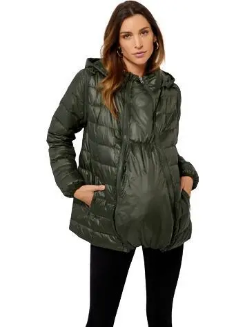 MODERN ETERNITY Lola 5-in-1 Down Maternity Jacket - Khaki Green