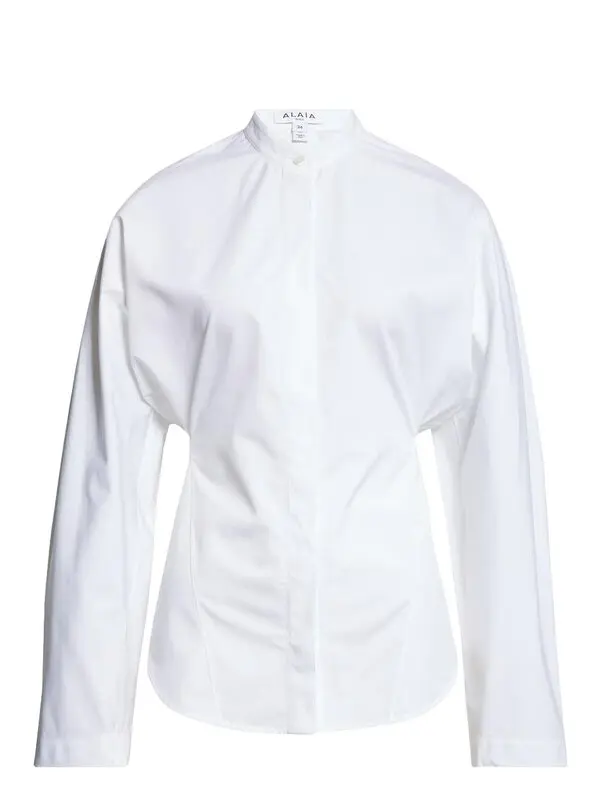 Alaïa Cotton Button-up Shirt - Blanc