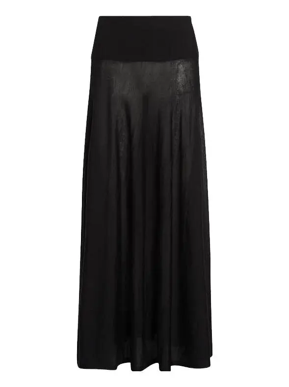 Alaïa Virgin Merino Wool Maxi Skirt - Noir Alaia