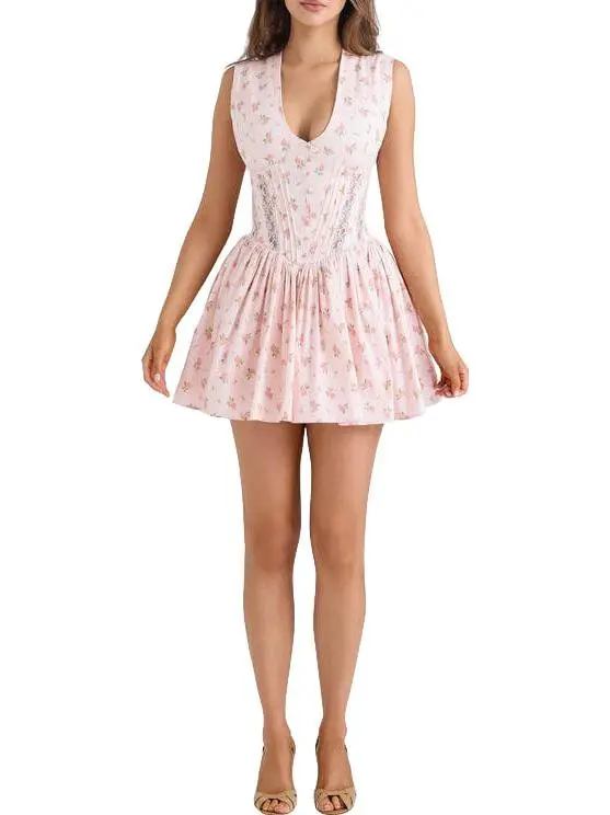 House Of Cb Floral Print Mini Dress - Pink