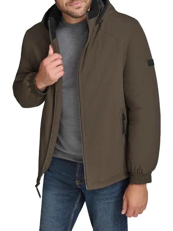 Andrew Marc Gatton Hooded Nylon Jacket - Olive