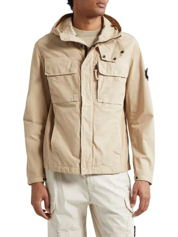 Stone Island Short Cotton Twill Parka - V009a Desert
