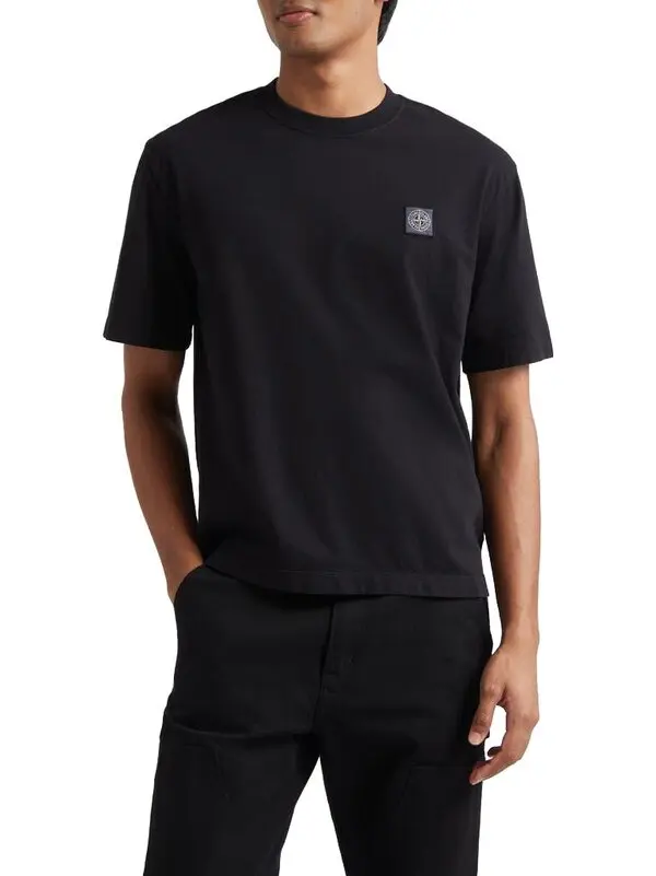 Stone Island Compass Logo Patch Short Sleeve T-shirt - V0029 Black