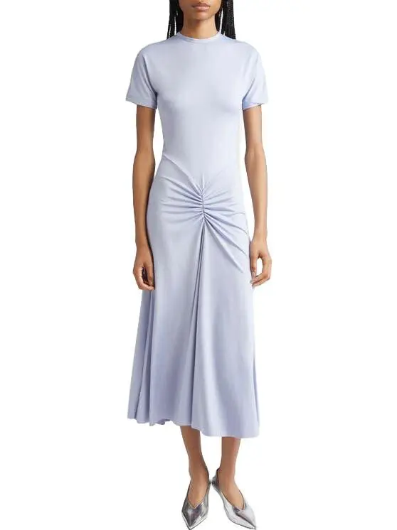 Victoria Beckham Gathered Detail T-shirt Midi Dress - Delphinium
