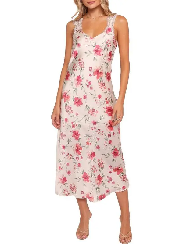 PETAL & PUP Floral Satin Slip Dress - Cameo Floral