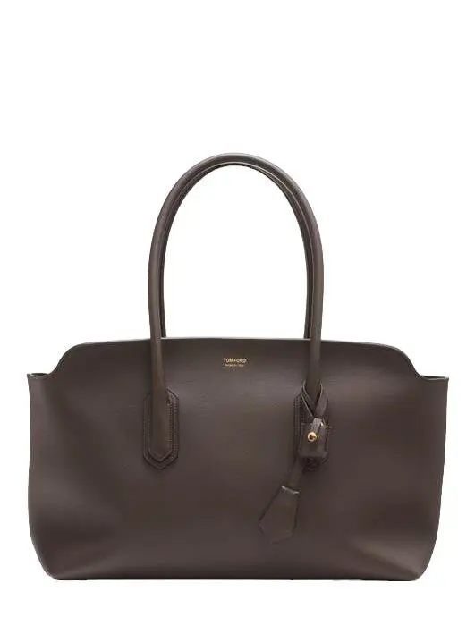 TOM FORD Large Alexander Leather Tote - 1b051 Chocolate