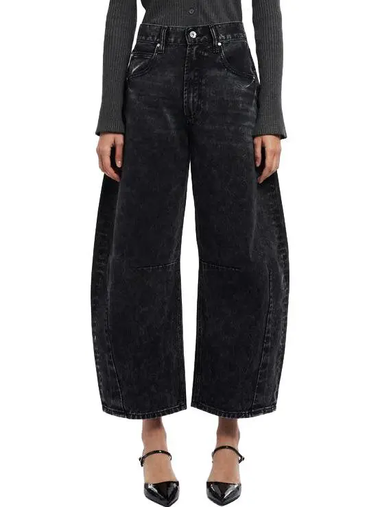 BAYEAS High-waist Barrel Jeans - Black