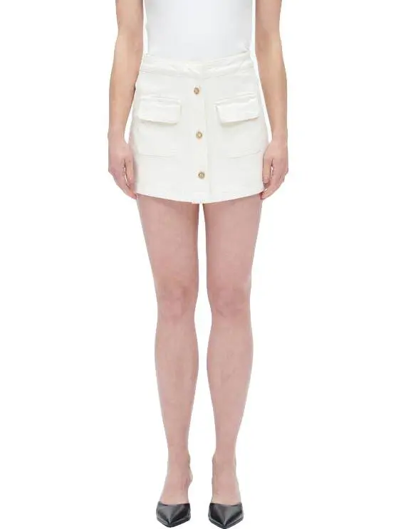 BAYEAS High Waist Denim Skort - White