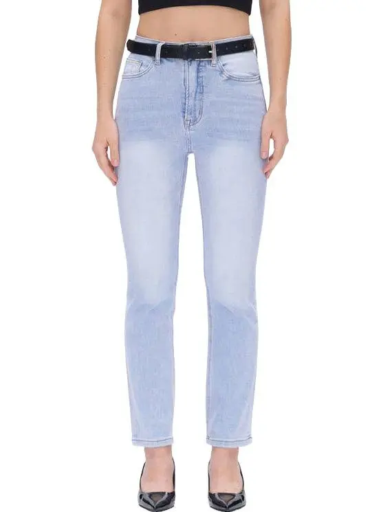 BAYEAS High-waist Straight Leg Jeans - Sky Blue