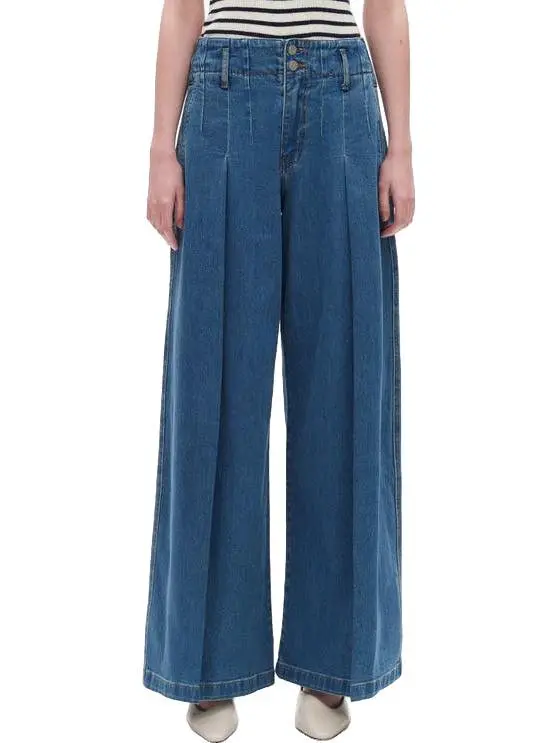 BAYEAS High-waist Wide-leg Jeans - Retro Medium Blue