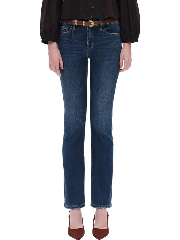 BAYEAS Mid-rise Slim Straight Leg Jeans - Dark Blue